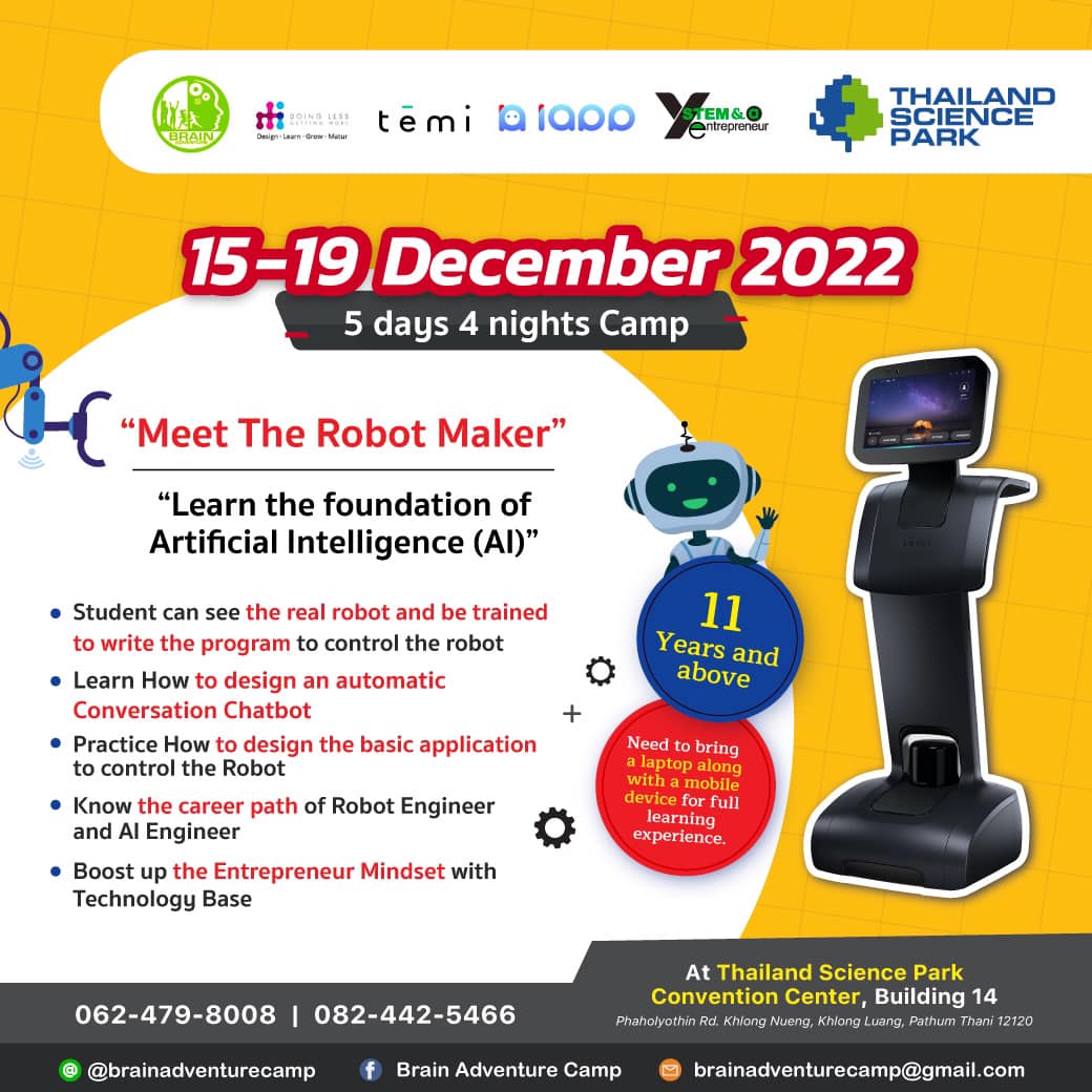 Tech Entrepreneur Robotic + AI Boot Camp Thailand ภายใต้โครงการ (Young ...