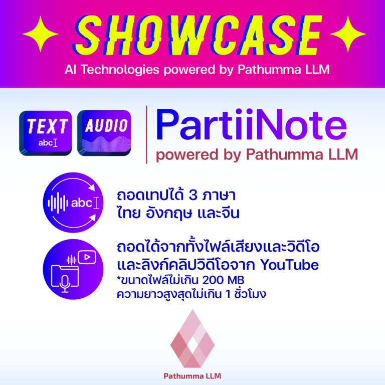 ‘สืบค้นข้อมูล สร้างเอกสารราชการ ถอดเทปภาษาไทย’ ง่าย ๆ ด้วย ‘Pathumma LLM’ - Thailand Science ...