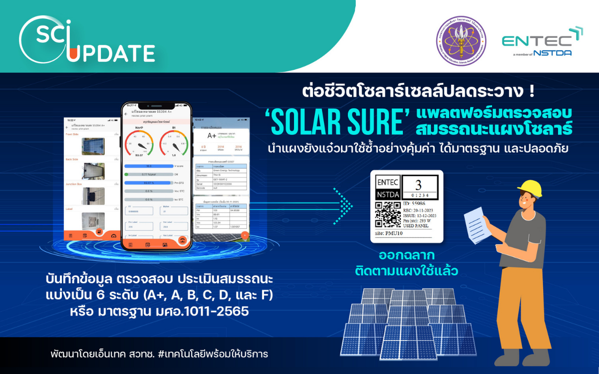 Solar Sure แพลตฟอร์มตรวจสอบแผงโซลาร์เซลล์ปลดระวาง สร้างความคุ้มค่าแผง ...