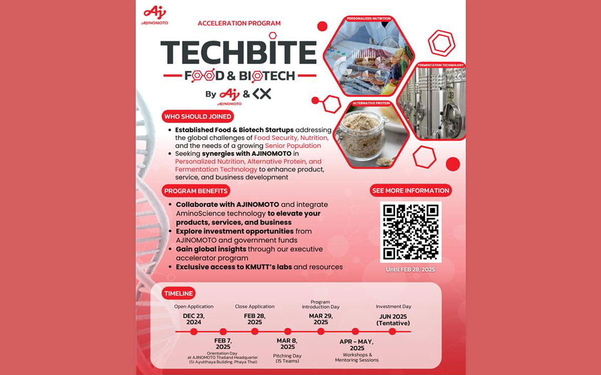 เปิดรับสมัครแล้ว TECHBITE FOOD & BIOTECH - Thailand Science Park - The largest fully-integrated ...